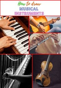 How to draw musical instruments: Step By Step For Beginners (piano ...