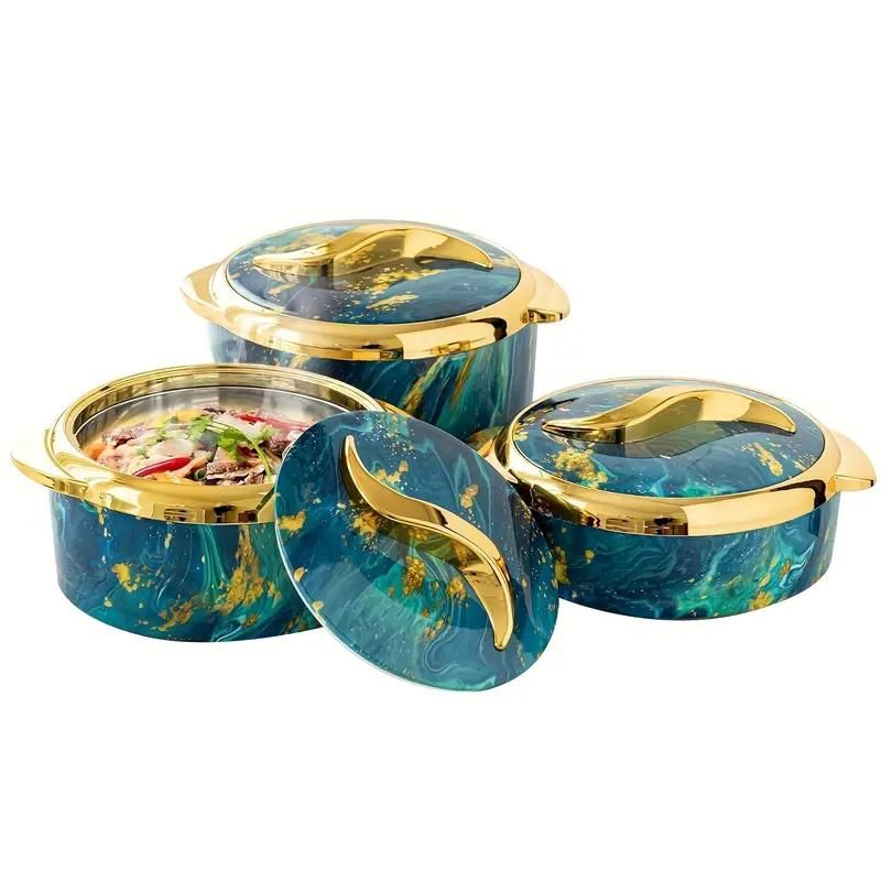 Premium Quality Double Wall Hot Pot Insulated Casserole Food Warmer 3 ...