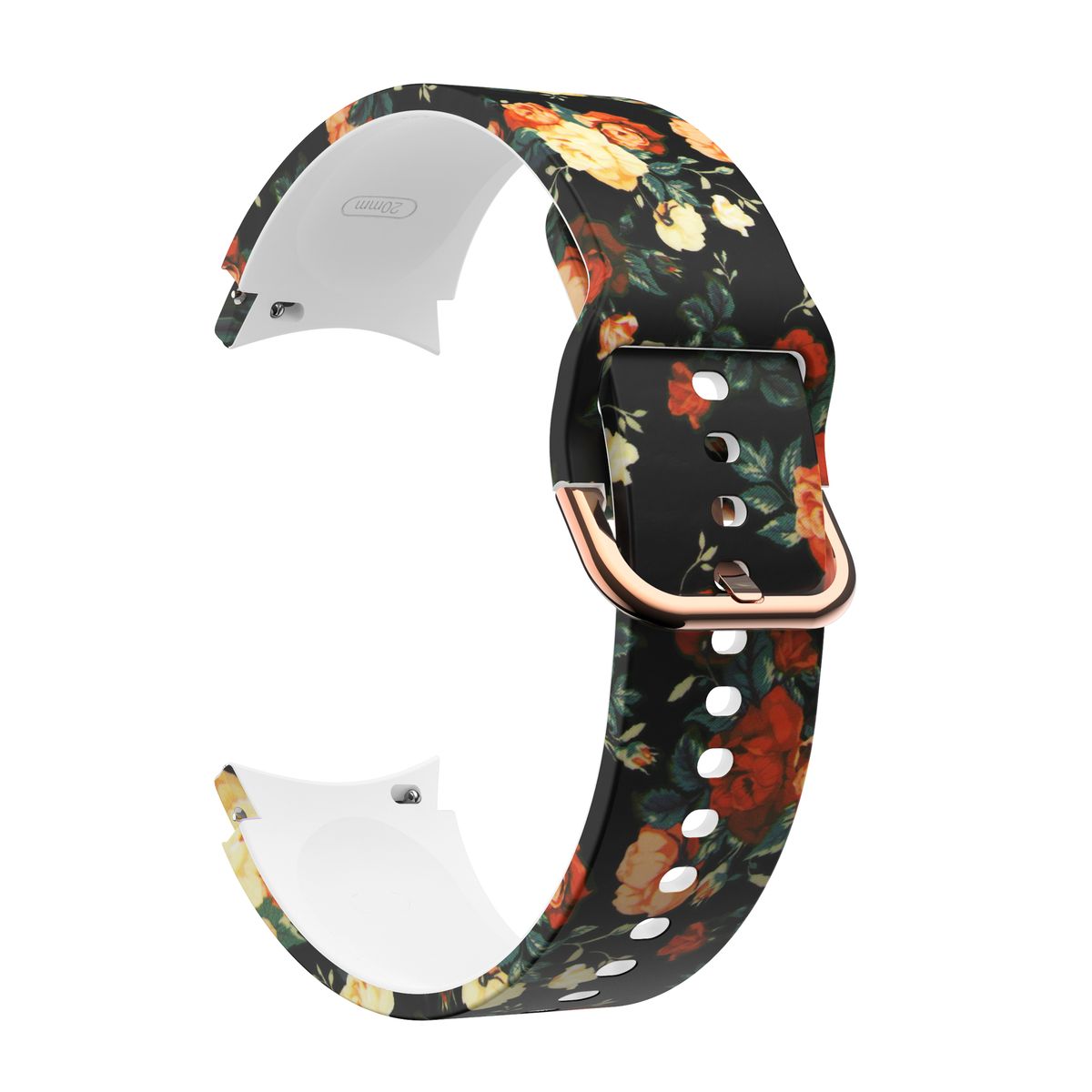 Silicone Strap for Samsung Galaxy Watch 4/5/6/7 - Floral Print | Shop ...