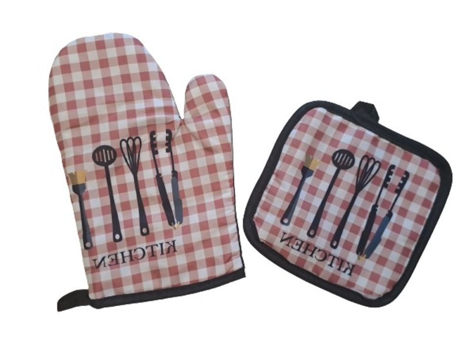 Gingham Polyester 1 Pack Oven Mitt And Potholder | Shop Today. Get it ...