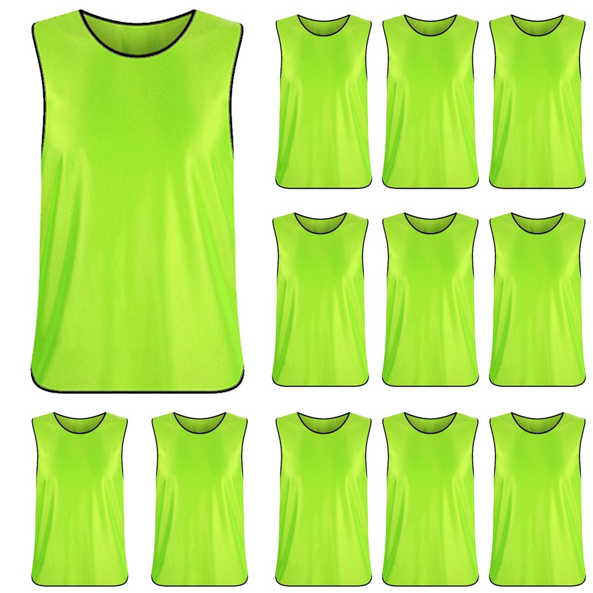 12 Piece Men's Soccer Sports Team Practice Pinnies Scrimmage Vests Bibs ...