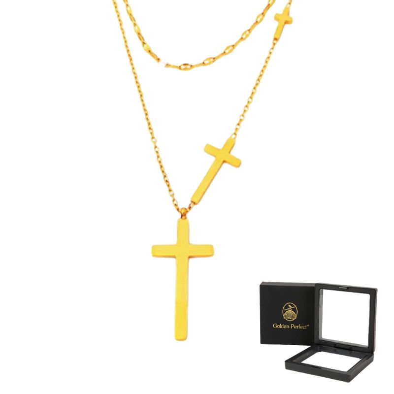 Double Gold Color Cross Pendant Necklace for Women-Gift for her | Shop ...