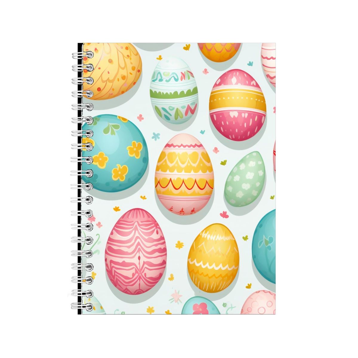 Flower Pattern A5 Notebook Spiral Lined Easter Graphic Notepad Present ...