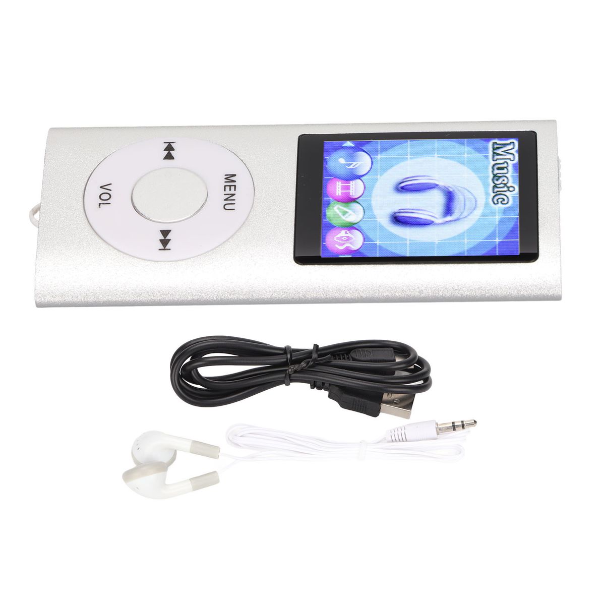 1.8 Inch Color Display Screen, Multifunctional Portable Silver MP3 ...