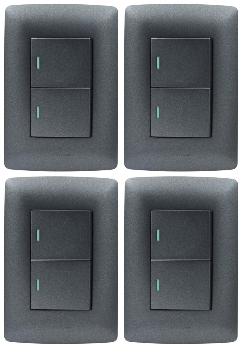 Hello Today Metallic Black 2 Lever 1 Way Light Switch - 4 Pack | Shop ...