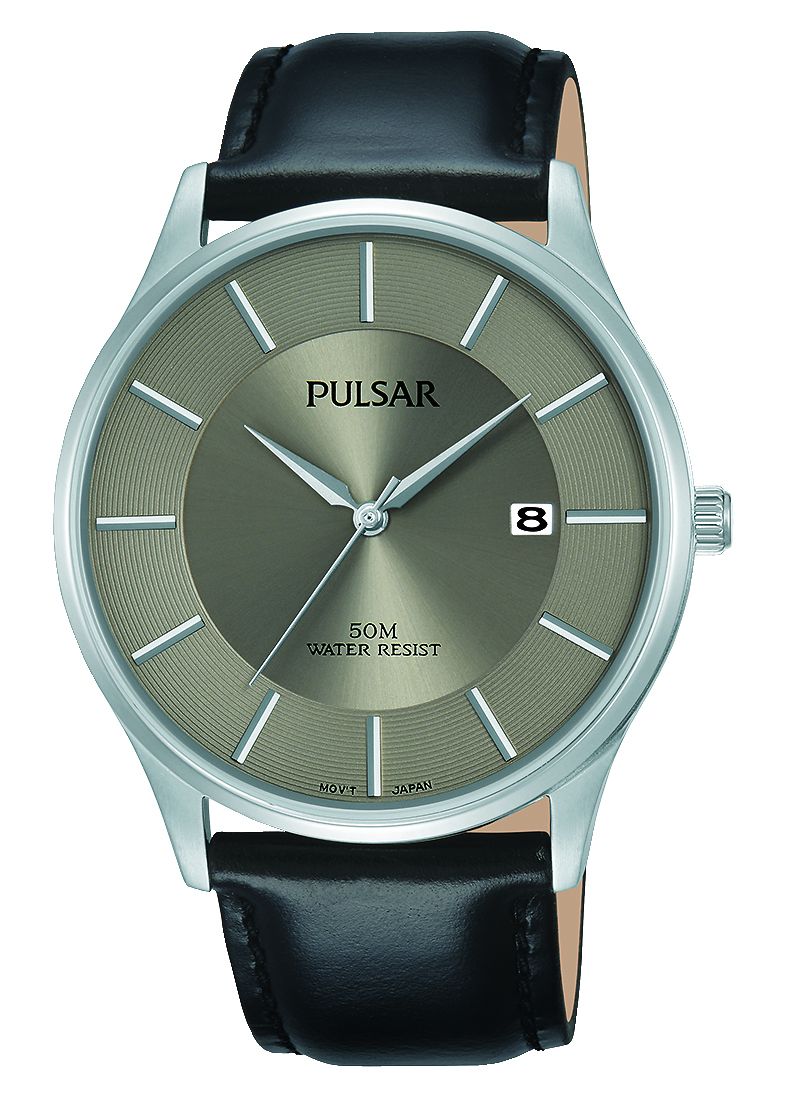 Pulsar Gents Black Leather Dress Grey Dial - PS9545X11 | Shop Today ...