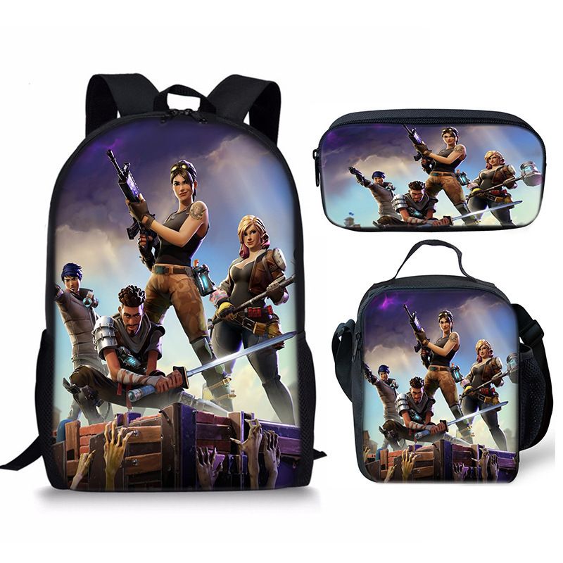 3-Piece School Backpack Set - Kids Lunch Box & Pencil Case Fortnite ...
