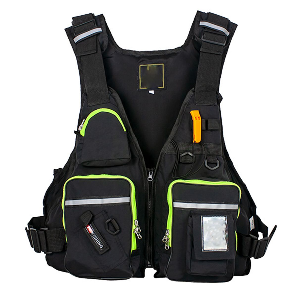 Life Jackets & Multiple Pockets Adjustable Reflective Fishing Safety ...