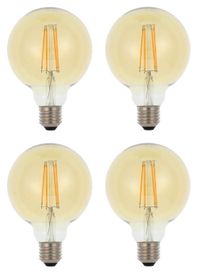 Hello Today E27 LED Filament Bulb G95 4W - 4 Pack Warm White | Shop ...