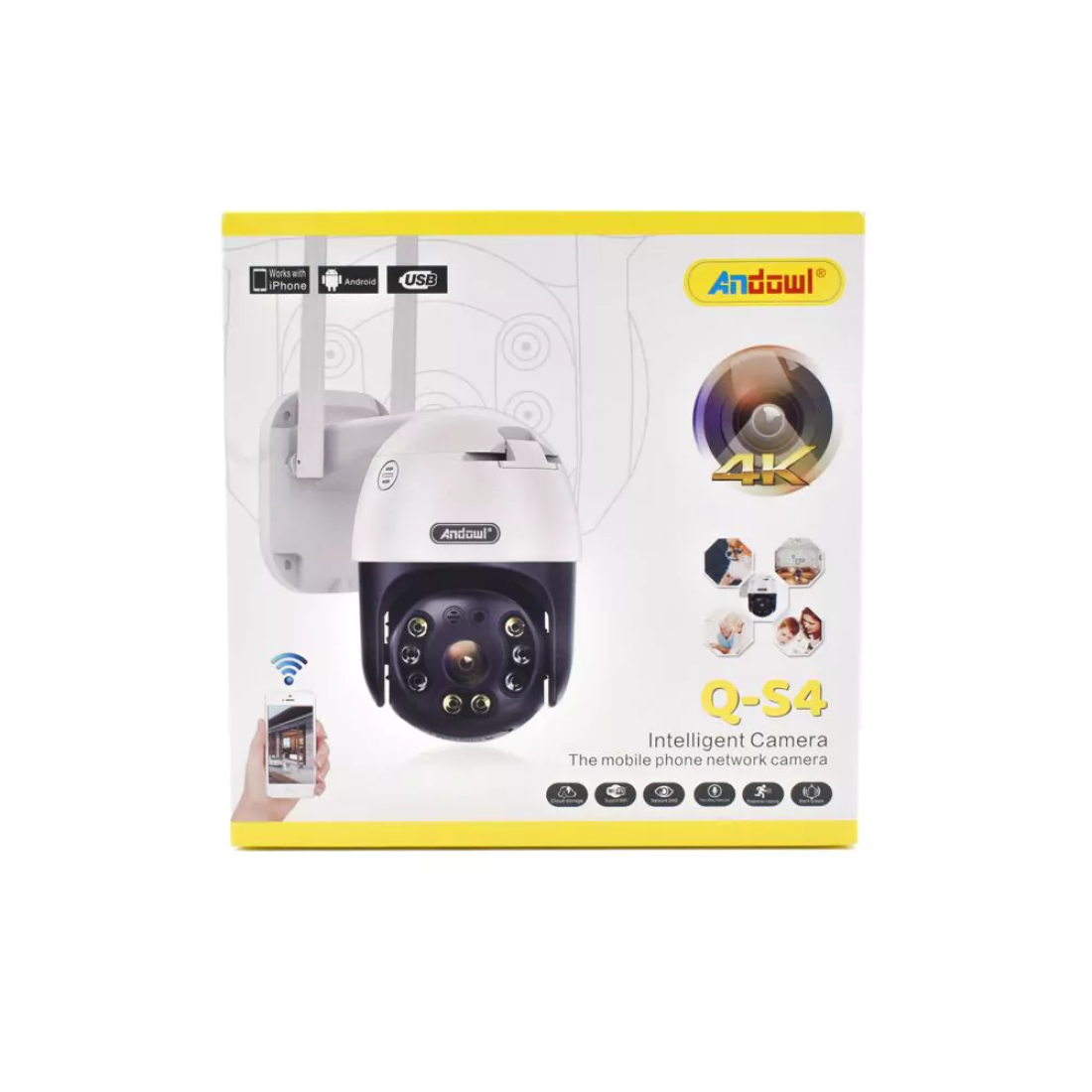 Andowl Q-S4 Full HD 4K Wireless Smart Camera - Waterproof Outdoor WiFi ...