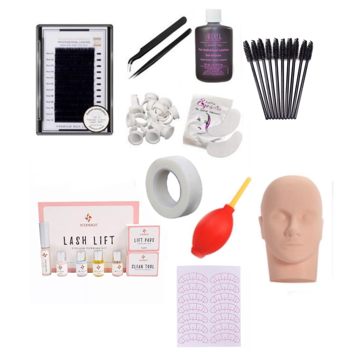 Eyelashes Practice Set with Eyebrows & Lashes Perming kit | Shop Today ...