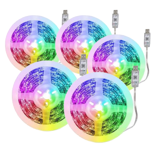 Pack of 5 - 5m RGB USB Fairy String Light IP67 Waterproof | Shop Today ...