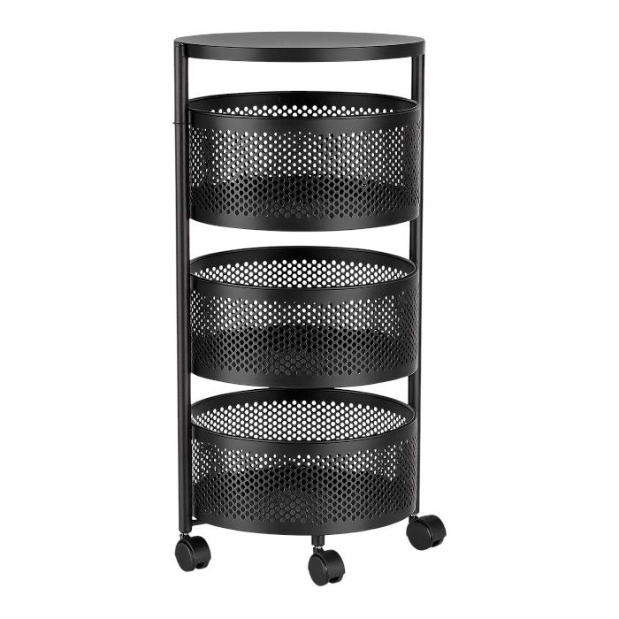 3 Tier - Circular Metal Rotating Storage Rack - Black | Shop Today. Get ...