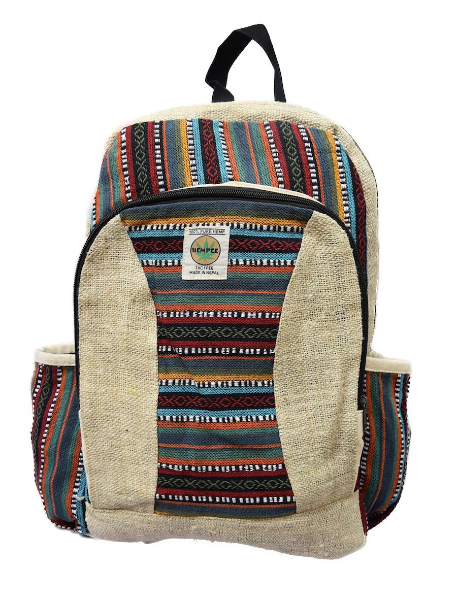 SKA 100% Pure Handmade Gheri Hemp Eco-Friendly Backpacks- Multicolor ...