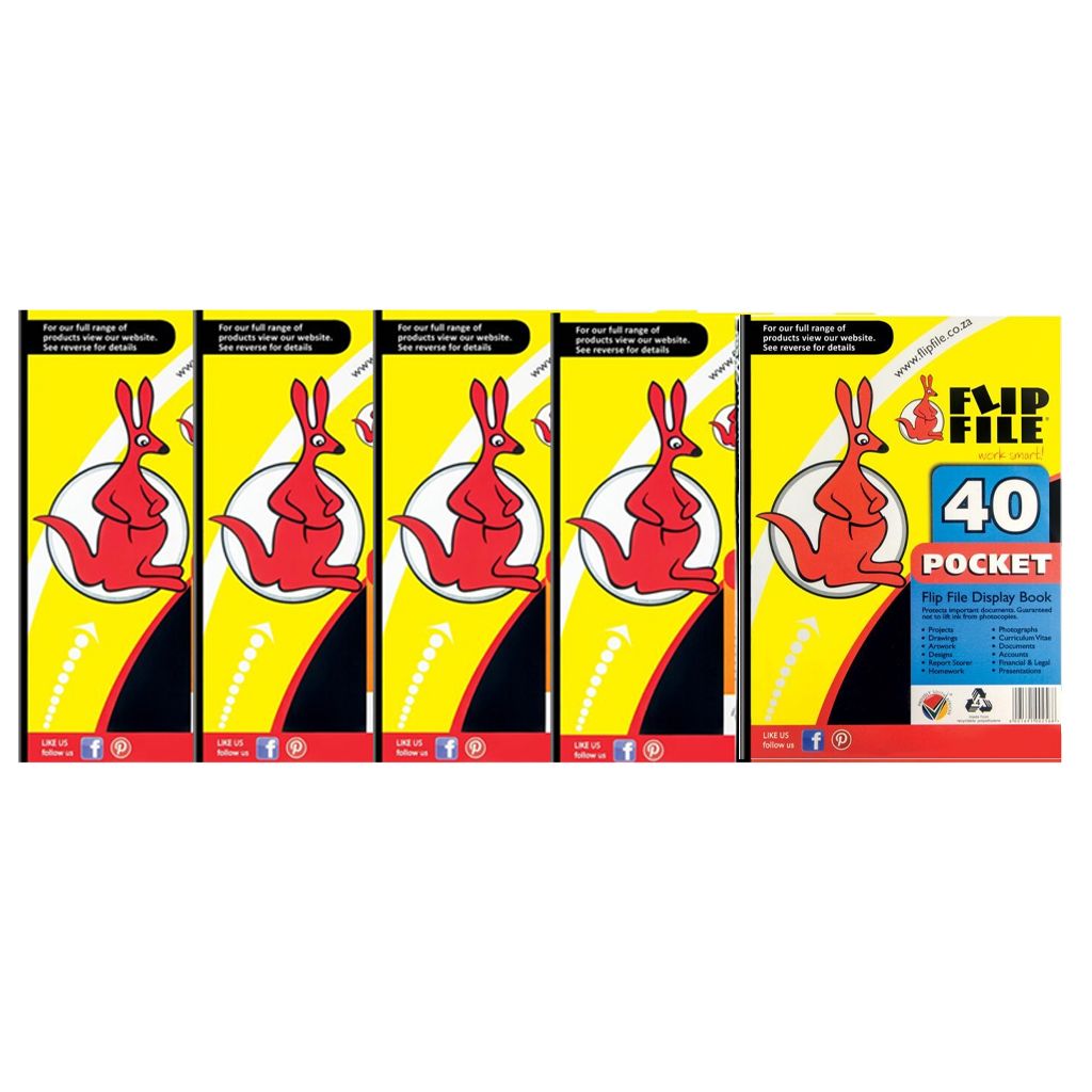 Flip File 40 Pocket Display Book - A4 (Pack of 5) | Shop Today. Get it ...