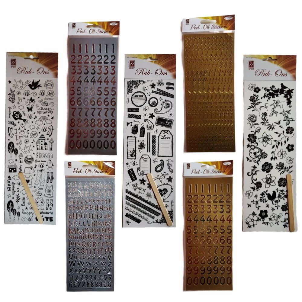 Craft Rub On & Stickers Acid Free Alphabet Stickers Set of 7 - Special ...