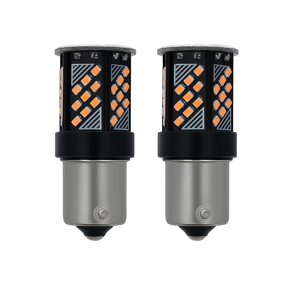 King LED 1156 70 SMD Amber Canbus Indicator Bulbs - 180 straight Pins ...