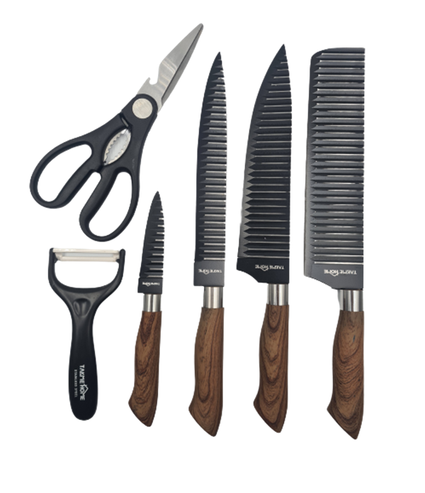 6 Piece Knife Set - Wood & Black | Shop Today. Get it Tomorrow ...
