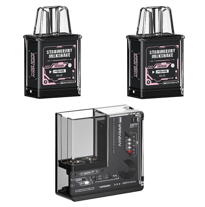 Vapengin Earth Replacement Pods x2& Battery-Strawberry Milkshake-50mg ...