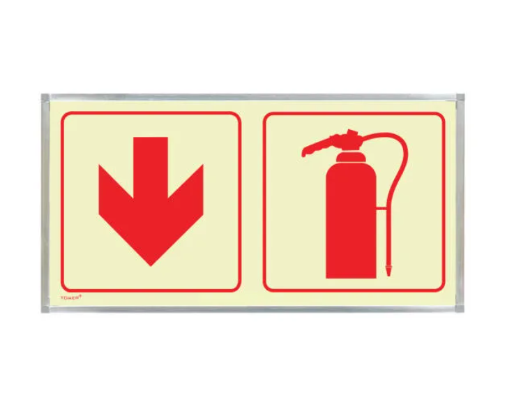 Safety Sign Fire Extinguisher and Arrow Pointing Down | Shop Today. Get ...