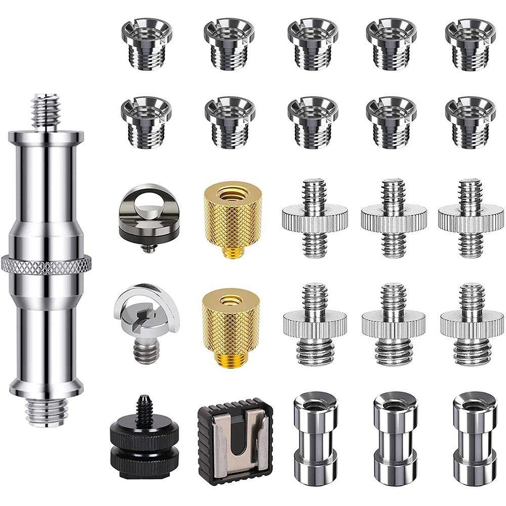 26-in-1 1/4" and 3/8" Converter Threaded Screws Adapter for Camera ...