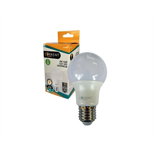 Bulk Pack 3 x Current Light Bulb LED A60 E27/Es - 6 Watt - Cool White ...