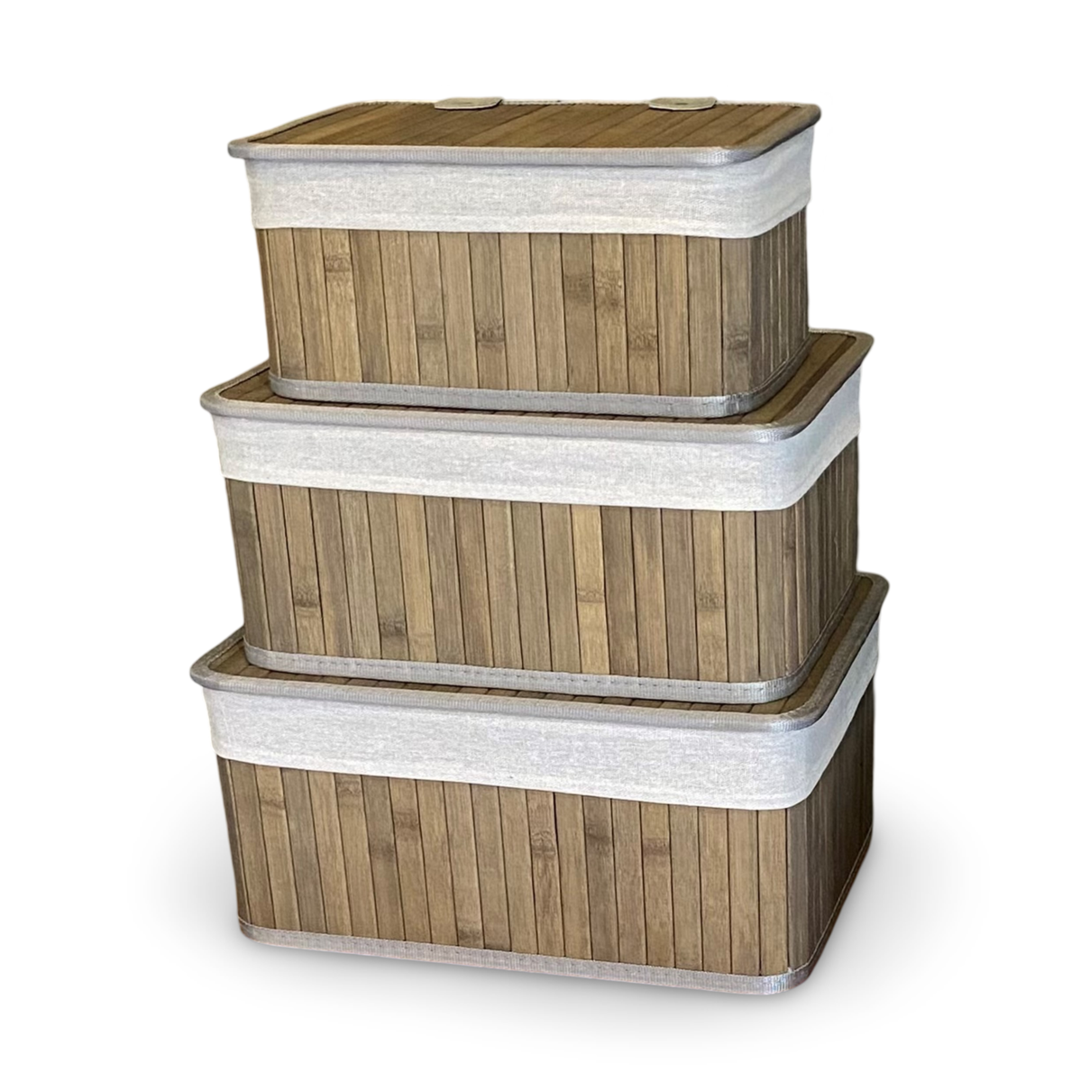 Creative Deco Premium Bamboo Storage Boxes with Lids - Set of 3 | Shop ...