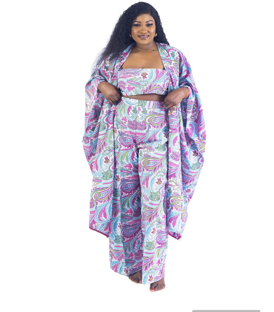 Purple Vacation Kimono Trouser Set - 3 Piece | Shop Today. Get it ...