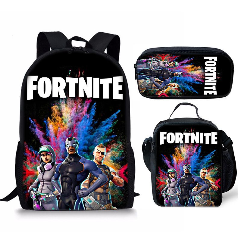 Kids School Set - 3-Piece Backpack, Lunch Box & Pencil Case Fortnite ...