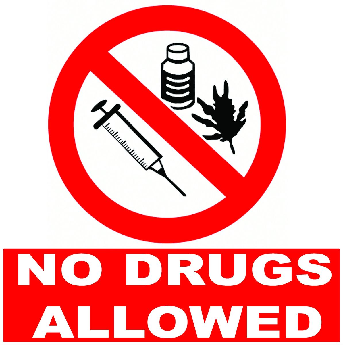 No Drugs allowed 29x29cm Sign - 2 Pack | Shop Today. Get it Tomorrow ...
