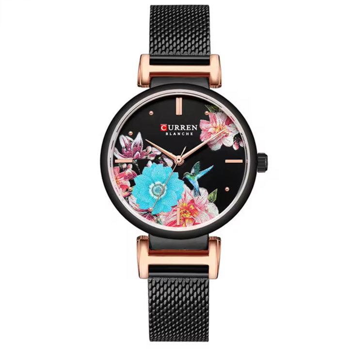 Curren - Women Luxury Watch Hummingbird Flower Stainless - Blanche ...