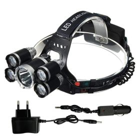13600mAh Rechargeable LED Headlight Portable Headlamp with 2 Charger ...