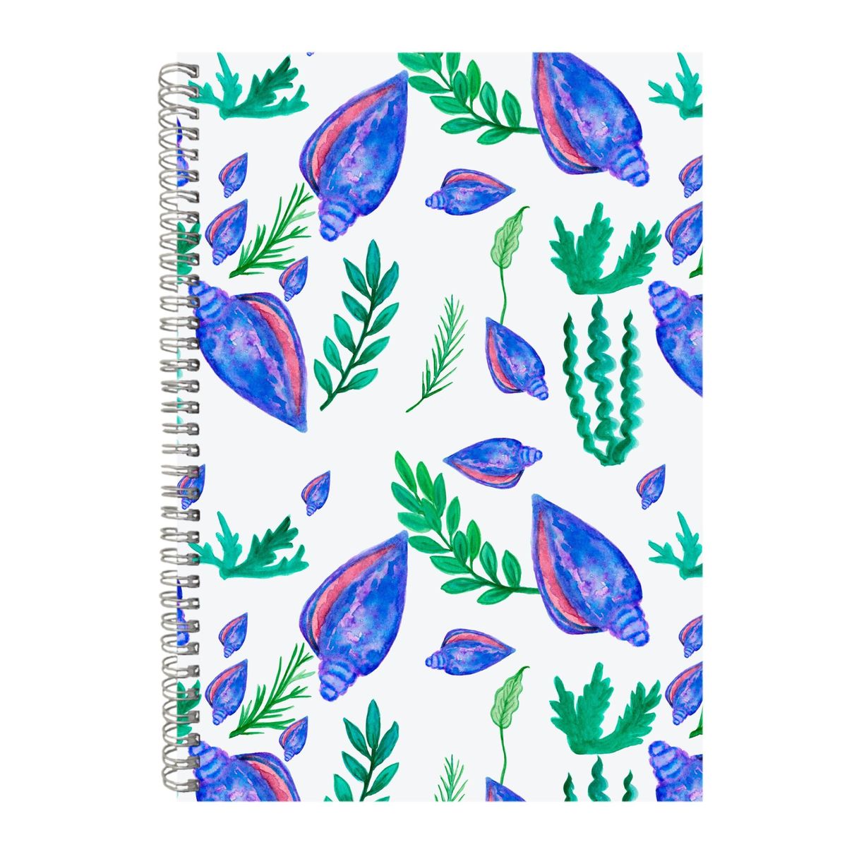 Shells A4 Notebook Spiral and Lined Sea Lovers Graphic Notepad Present ...