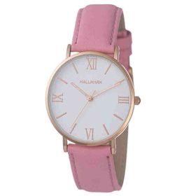 Hallmark Ladies Leather Pink Strap White Dial Watch | Shop Today. Get ...