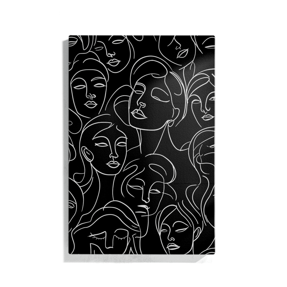 Canvas Wall Art - Single Stroke Art of Womans Faces | Shop Today. Get ...