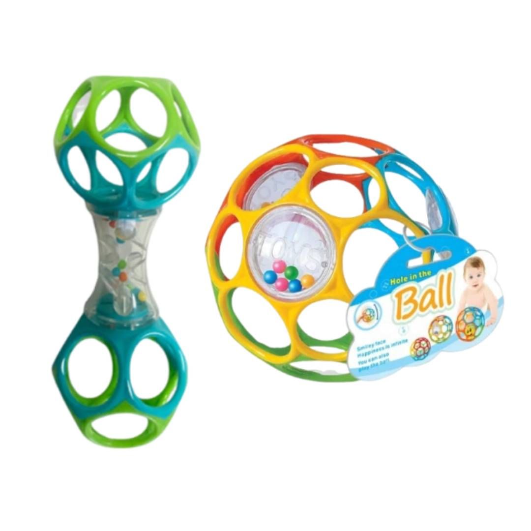 2pcs Baby Sensory Toys with Shakers & Easy-Grasp Oball Gift Set for ...