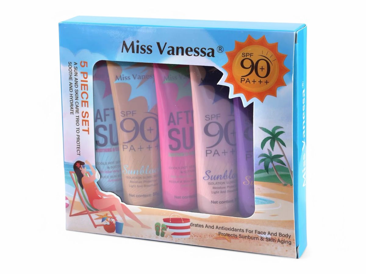 Miss Vanessa 5 Pieces Sunscreen & After Sun Soothing Repairing Set ...