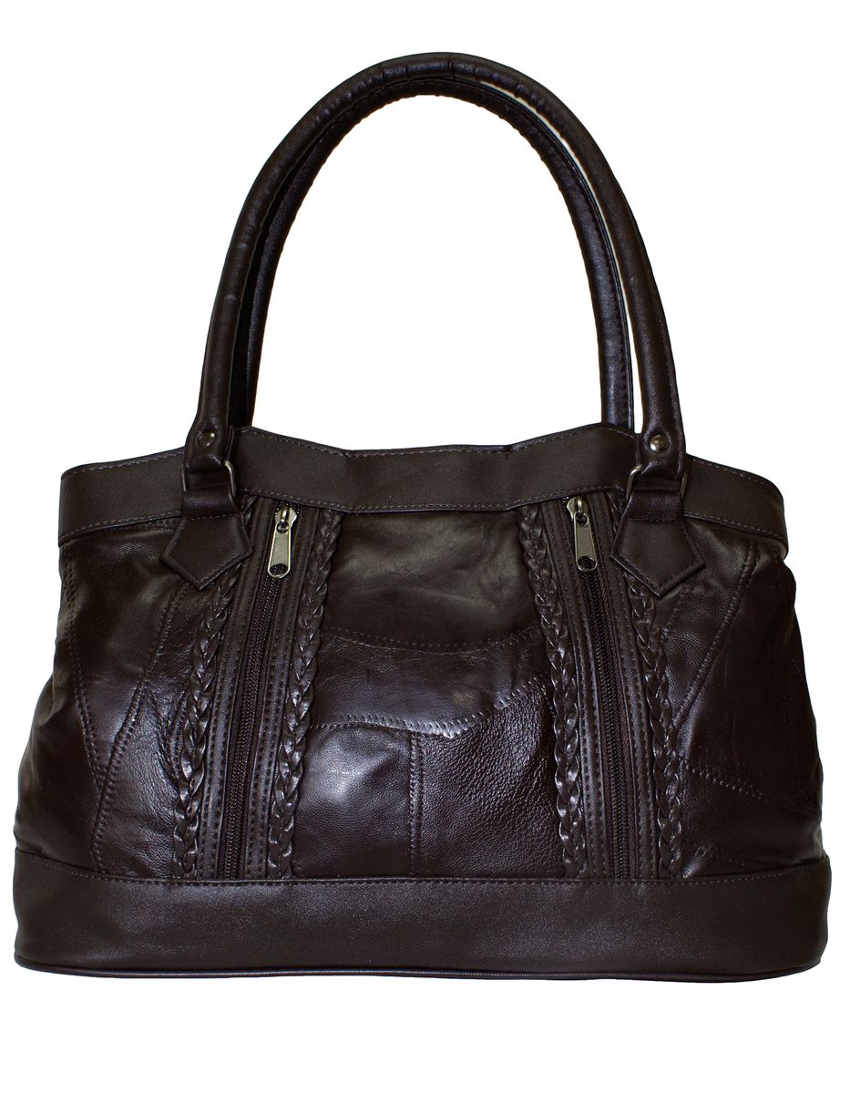 Fino GW-80010 Genuine Patch Leather Edge Plait Design Hand & Shoulder ...