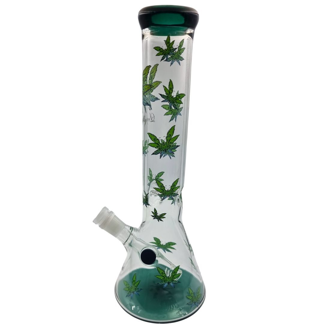 Black Leaf Butterfly Leaffly Beaker Teal Bong- 31cm | Shop Today. Get ...