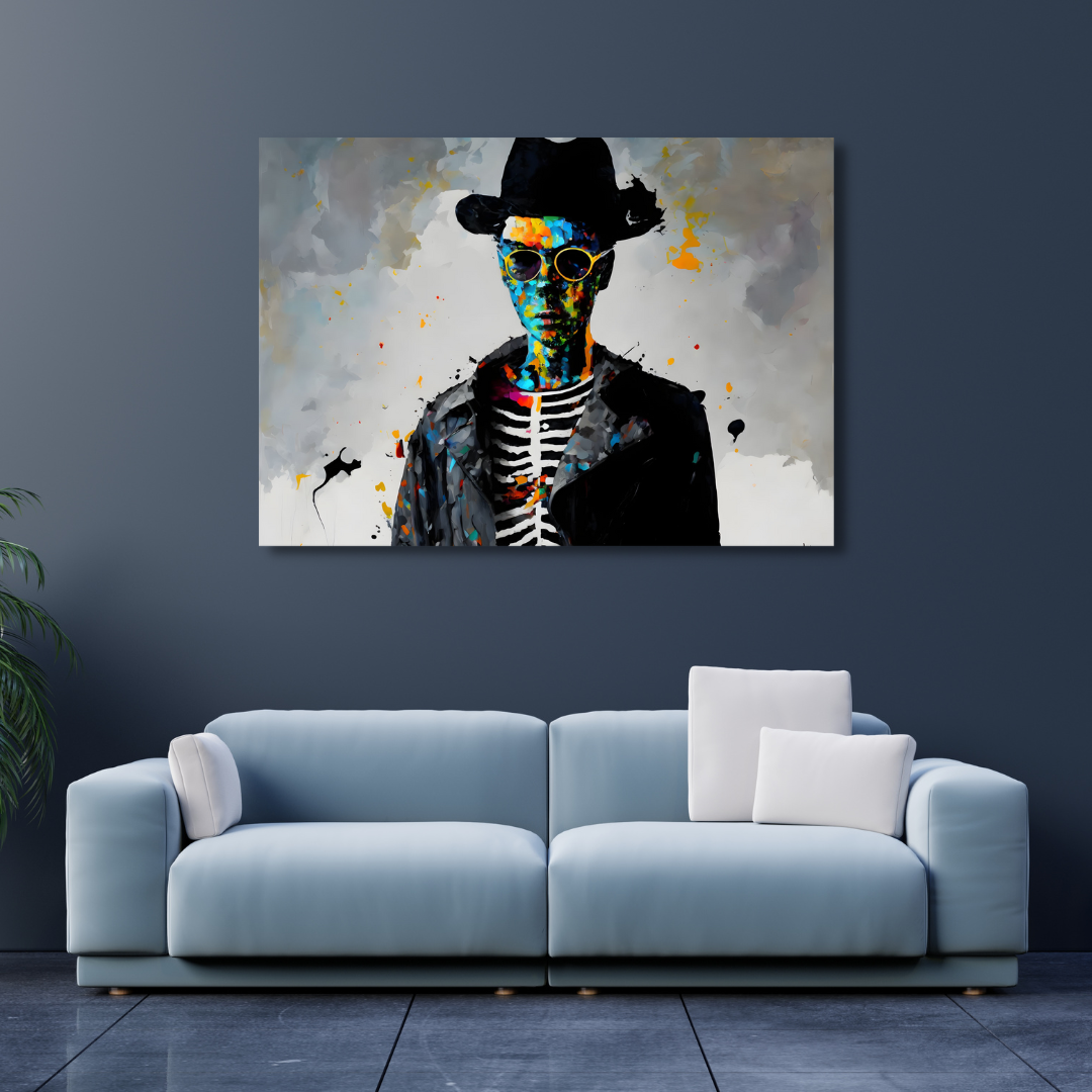 Canvas Wall Art - Skeleton In A Trench Coat Artwork | Shop Today. Get ...