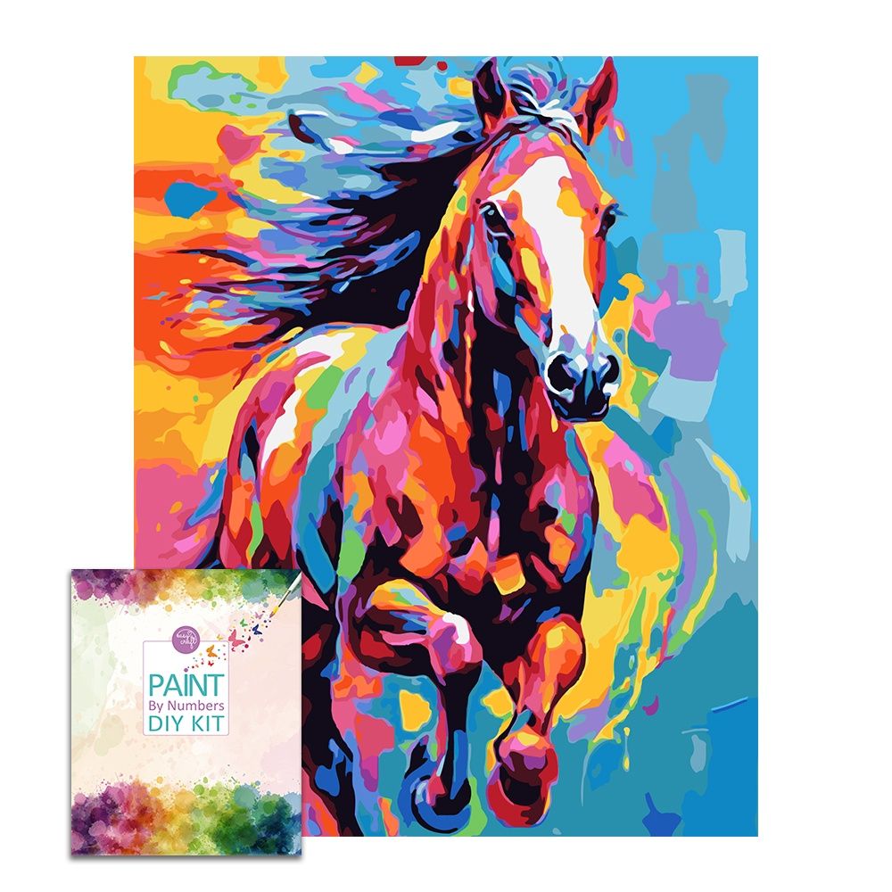 Easy Craft Paint by Number DIY Kit, 50x40cm- Colorful Horse | Shop ...