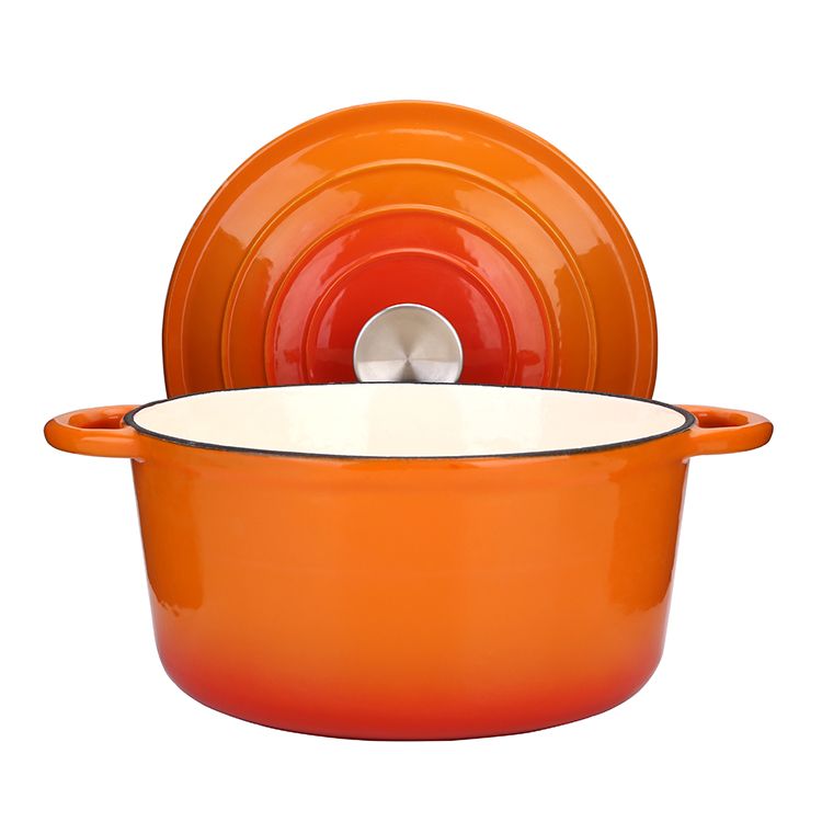 7 Piece Cast Iron Pots-Orange - 1 Spoon Rest - 1 Soup Spoon | Buy ...