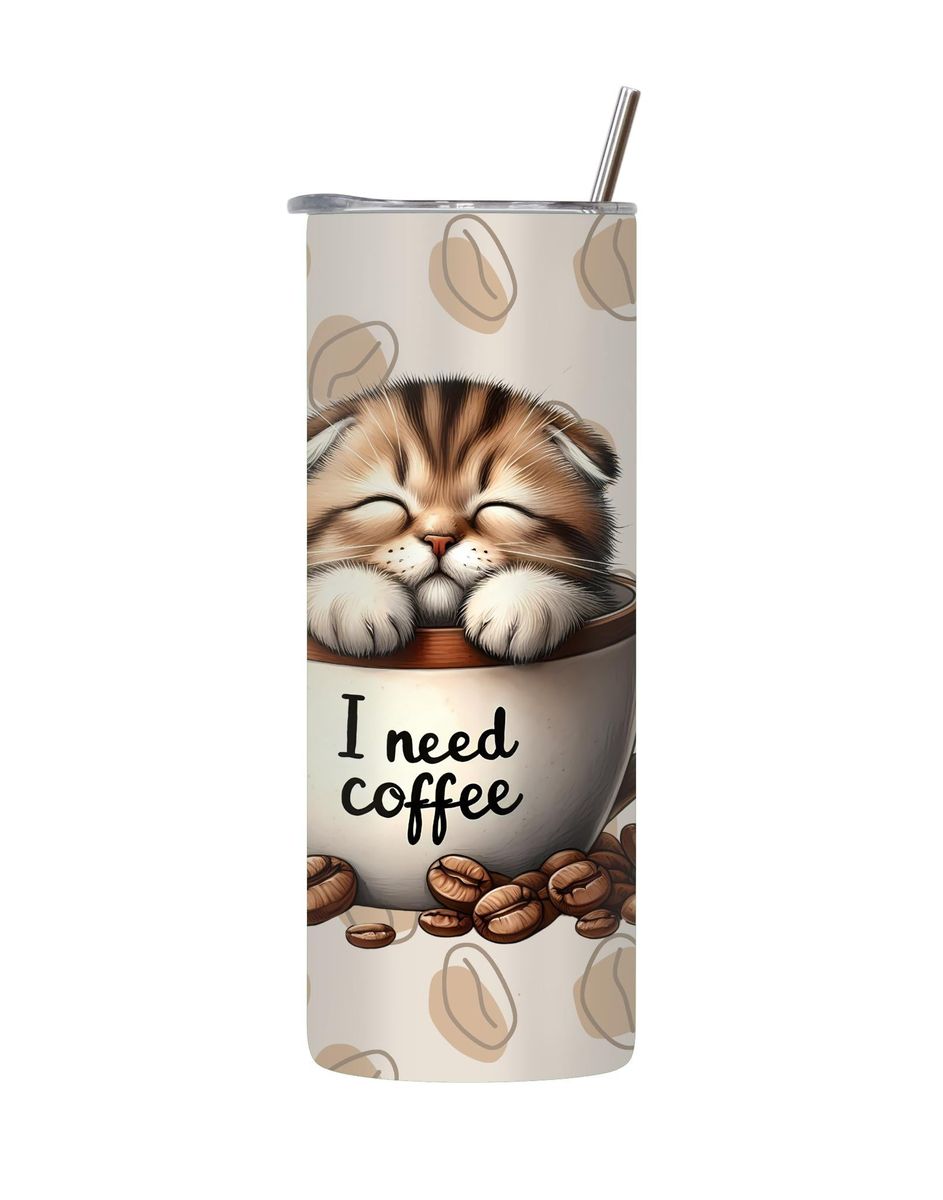 Cat Cup_23 20 Oz Tumbler with Lid and Straw Trendy Coffee Graphic Gift ...