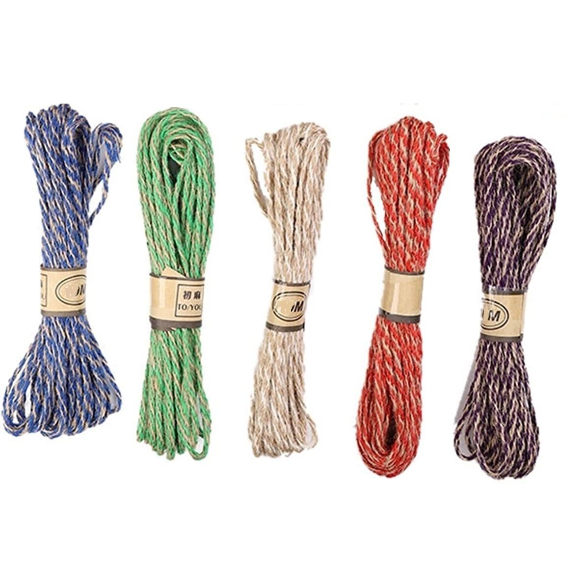 FI- Pack of 5 Colorful Hemp Ribbon, Rope for Gifting | Shop Today. Get ...