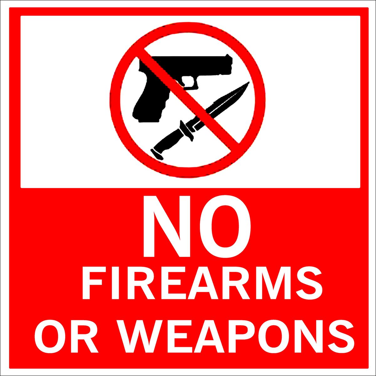 No Firearms or Weapons Allowed Sign 29x29cm - 2 Pack | Shop Today. Get ...