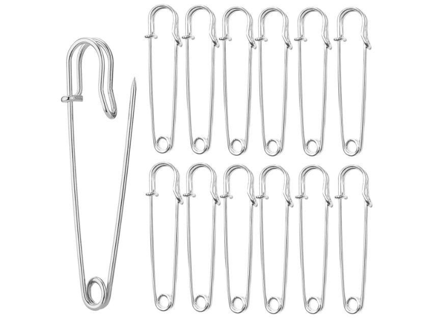 Safety Pins, 3" Large Safety Pins Pack for Clothes, Leathe,r Canvas ...
