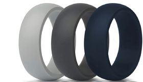 Silicone Freedom Rings Set of 4 - Black/Navy Blue/Charcoal Grey/White ...