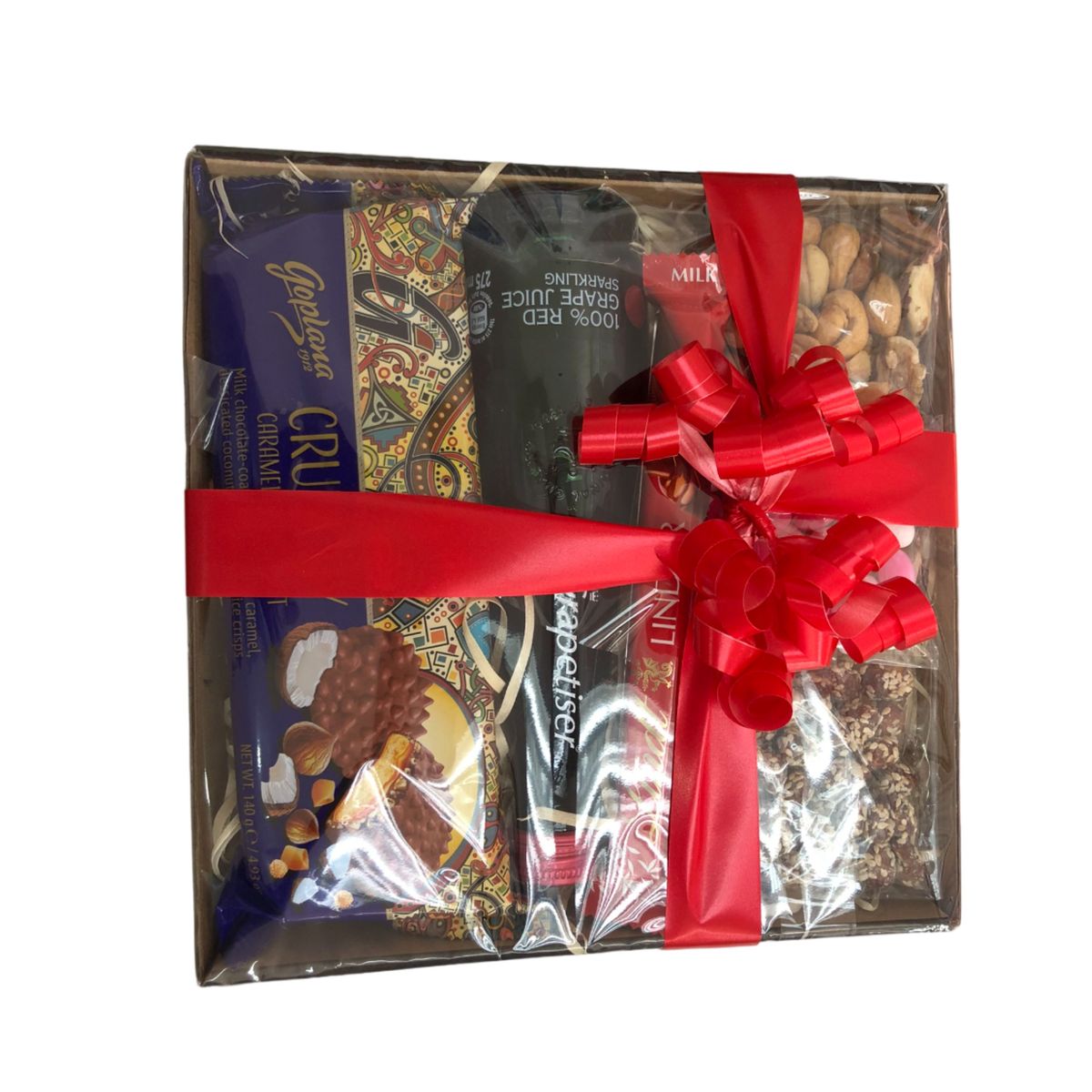 Amazing Snack box, with Peanuts, Grape/Apple Juice & Lindt chocolate ...