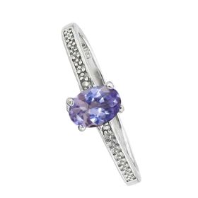 Stunning Genuine Oval Cut Tanzanite Ring in Sterling Silver | Shop ...