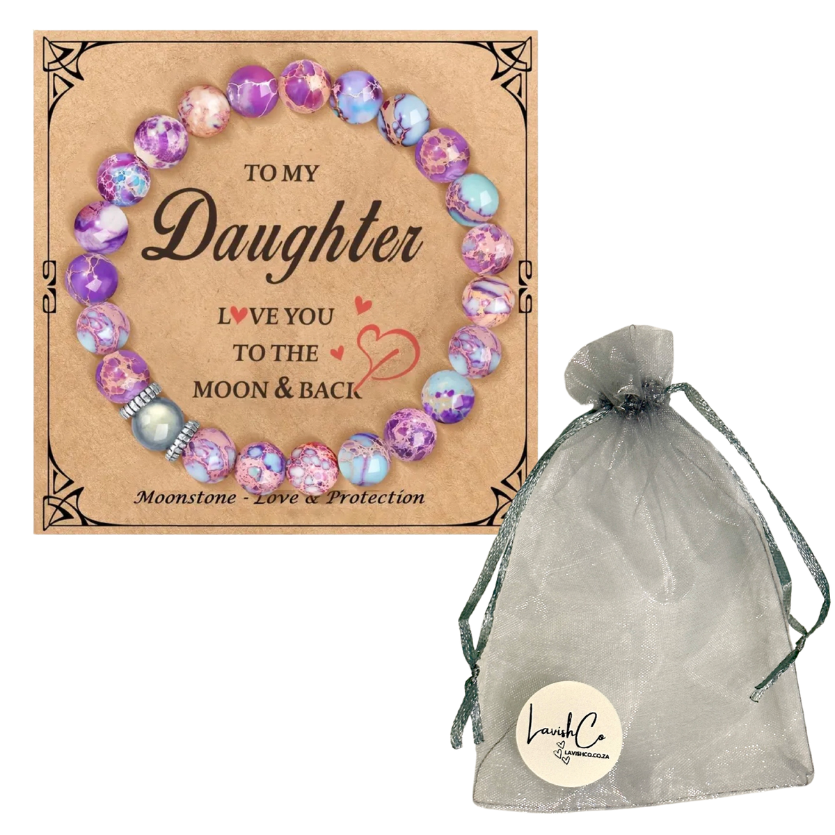 To My Daughter - Faux Moonstone Bracelet - Love & Protection - Lavish ...